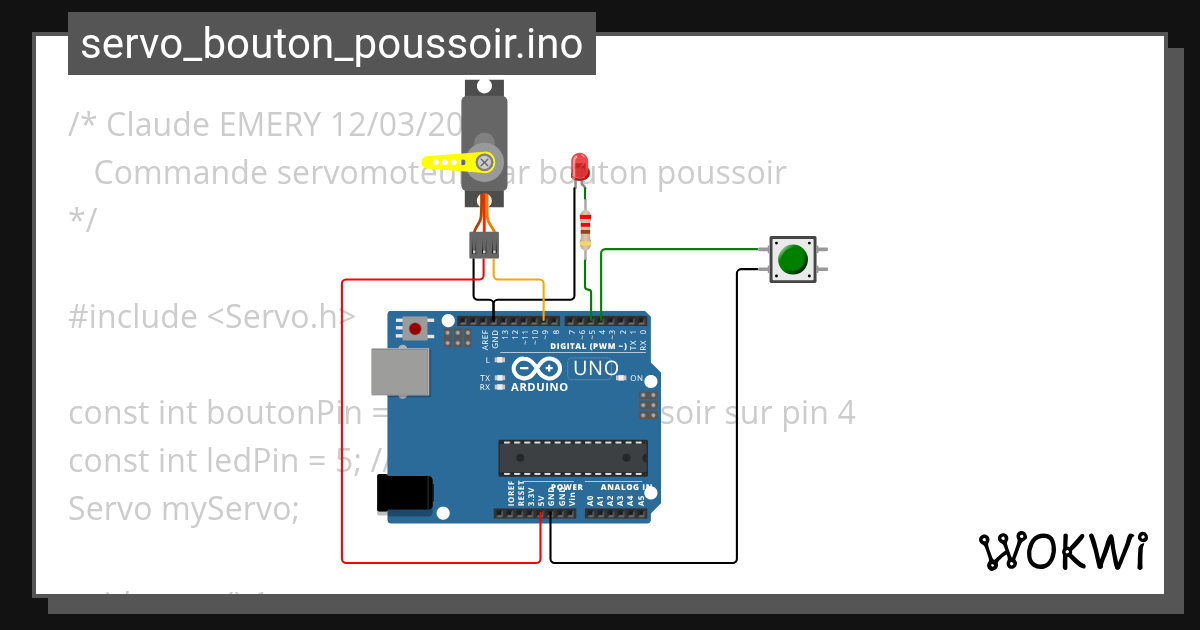 Servo_bt_poussoir - Wokwi ESP32, STM32, Arduino Simulator
