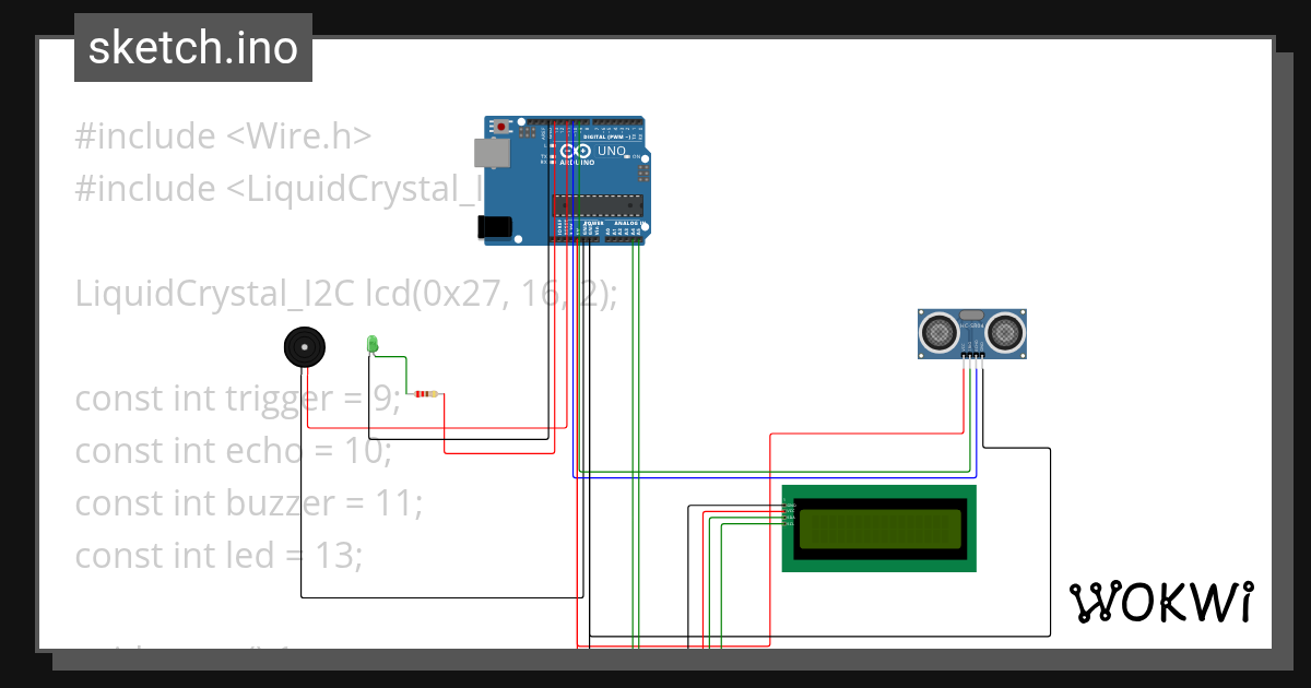 ultrasonic sensor via cloud - Wokwi ESP32, STM32, Arduino Simulator