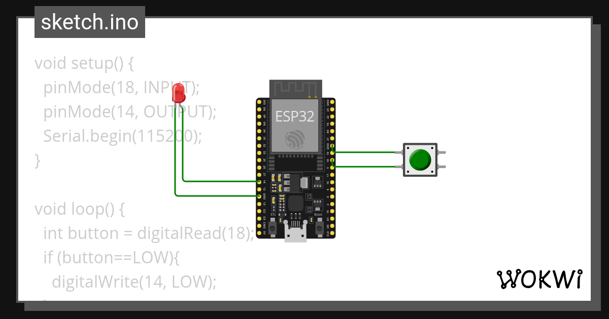 Button Wokwi Esp32 Stm32 Arduino Simulator 9790