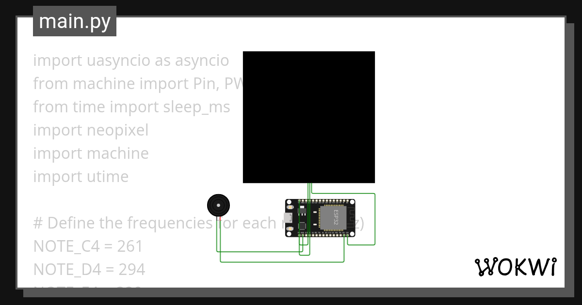 micropython sound amd matrix animation by arvind - Wokwi ESP32, STM32, Arduino Simulator