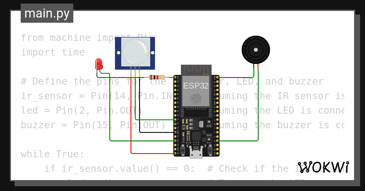 Pir Sensor Wokwi Esp32 Stm32 Arduino Simulator 6068