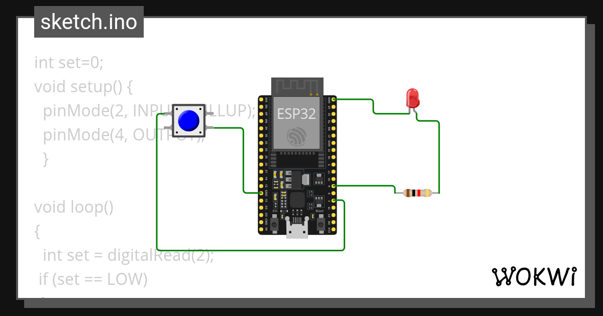 Switch And Led Wokwi Esp32 Stm32 Arduino Simulator 4839