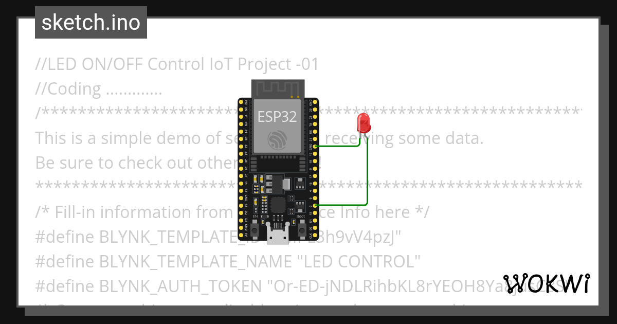 LED CONTROL - Wokwi ESP32, STM32, Arduino Simulator