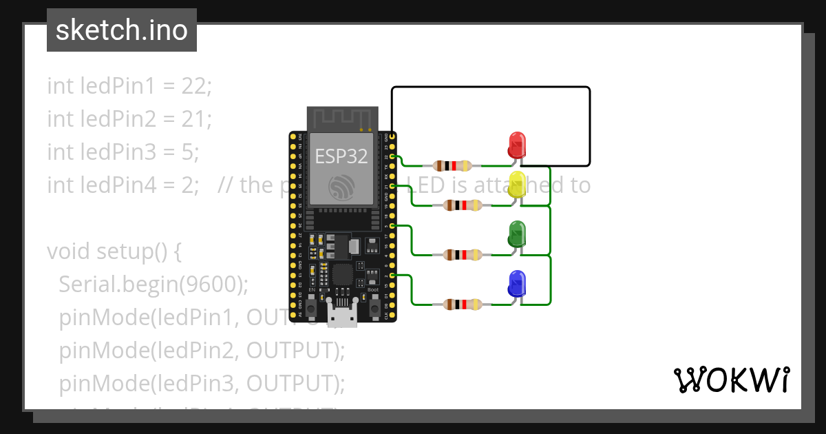 Led is on/off - Wokwi ESP32, STM32, Arduino Simulator