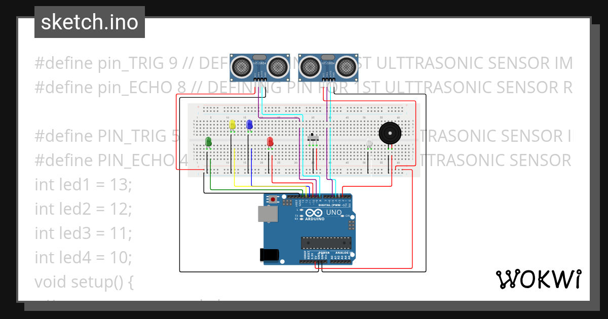 final ultrasonic sensor - Wokwi ESP32, STM32, Arduino Simulator
