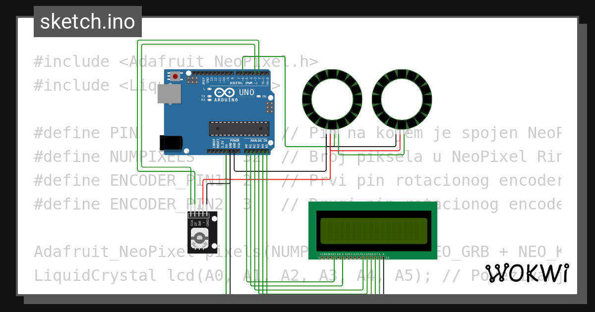 Neopixelringencoderlcd2x16 Wokwi Esp32 Stm32 Arduino Simulator 9837