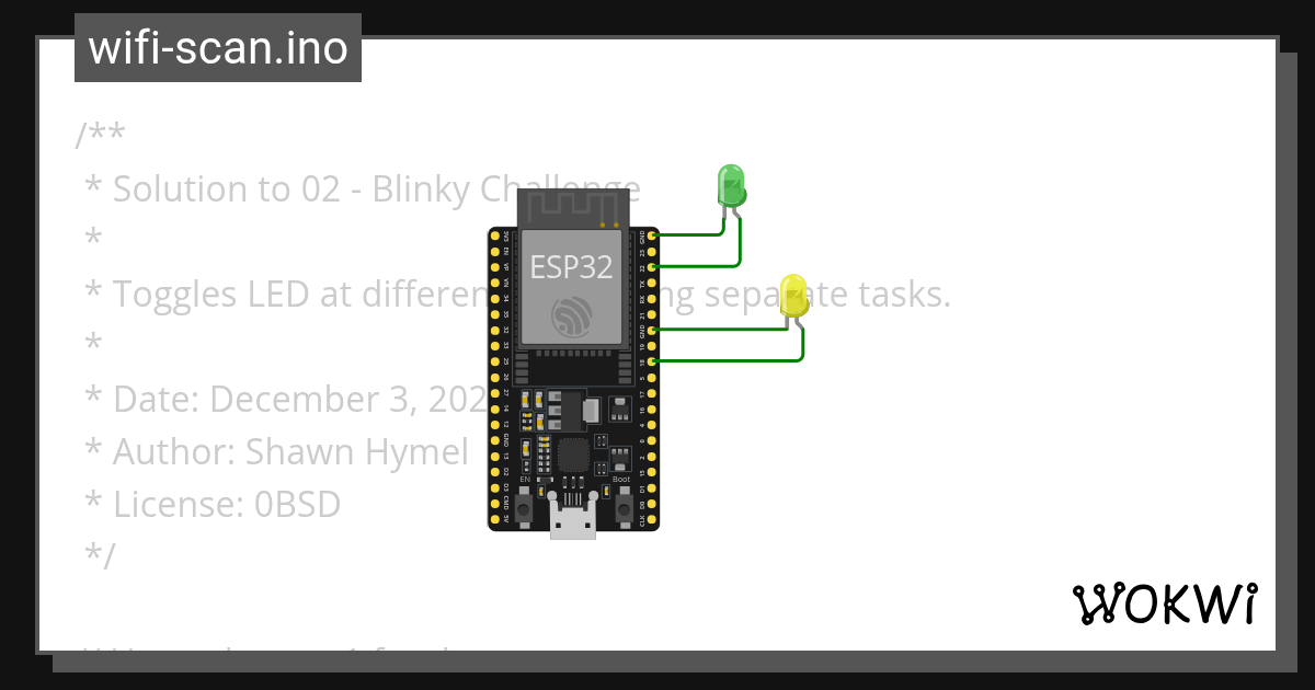 Led Blinking - Wokwi ESP32, STM32, Arduino Simulator