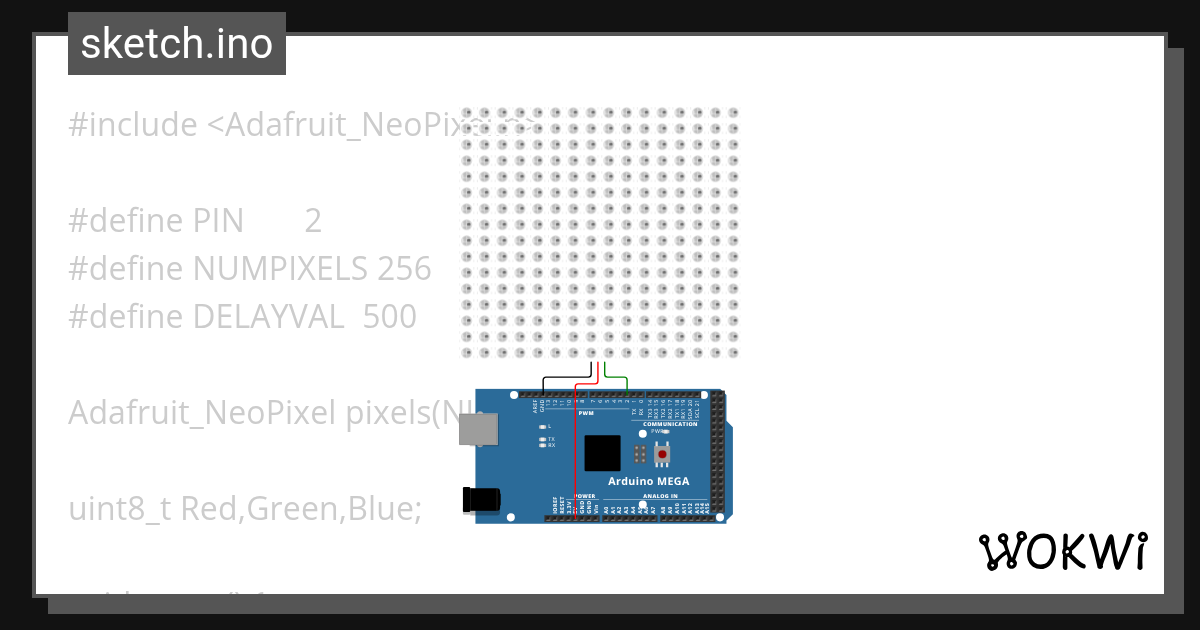 Neopixels 16x16 Wokwi Esp32 Stm32 Arduino Simulator 3642