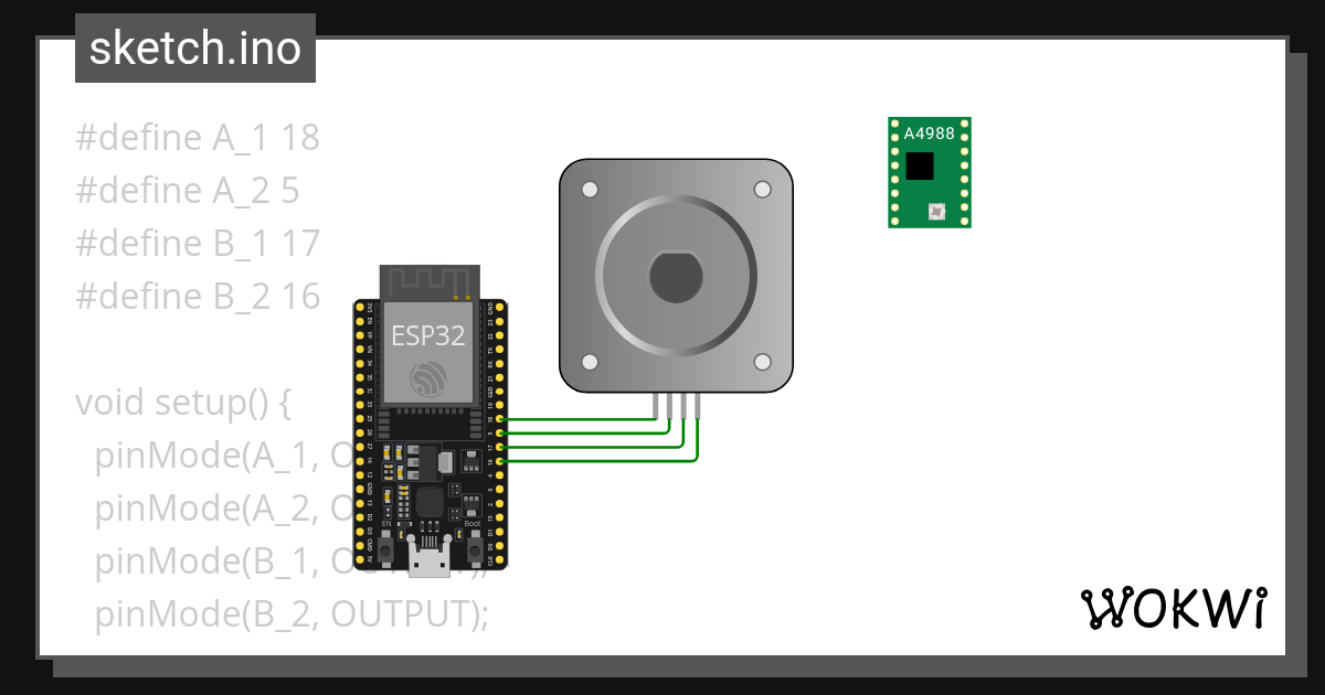 motor paso a paso - Wokwi ESP32, STM32, Arduino Simulator