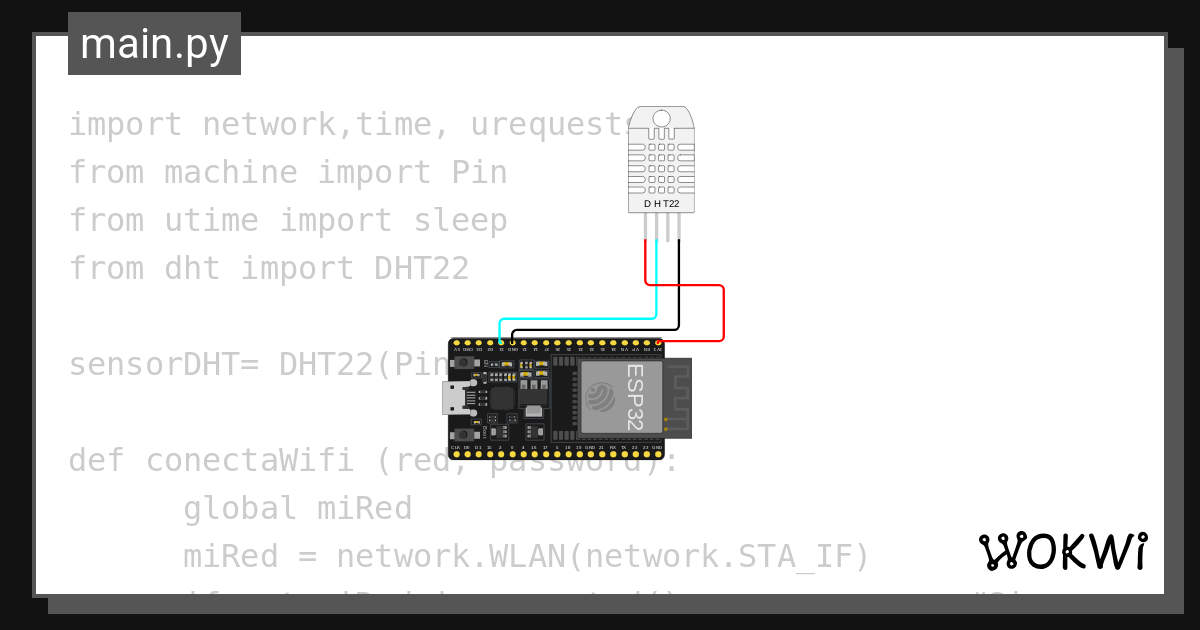 Dht 22 Conexion Wifi Wokwi Esp32 Stm32 Arduino Simulator 0432