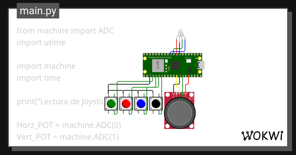 ADCs Joystick V0.py - Wokwi ESP32, STM32, Arduino Simulator ADCs Joystick V0.py - Wokwi ESP32, STM32, Arduino Simulator