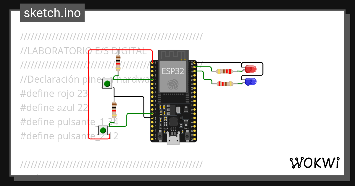 I/O digital - Wokwi ESP32, STM32, Arduino Simulator