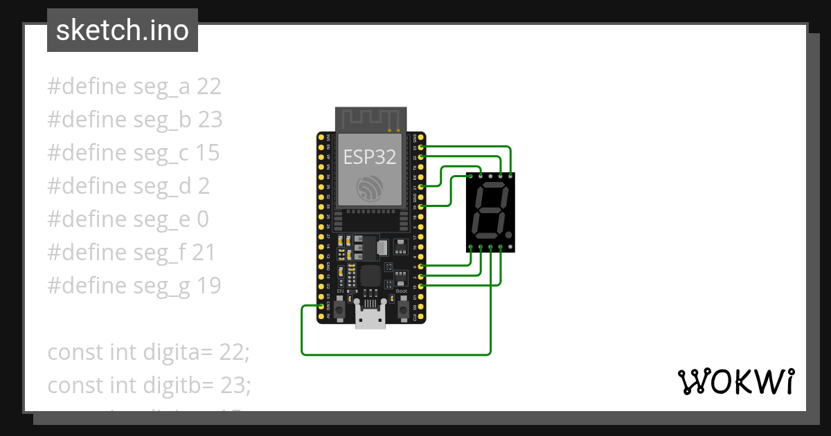 7segment - Wokwi ESP32, STM32, Arduino Simulator