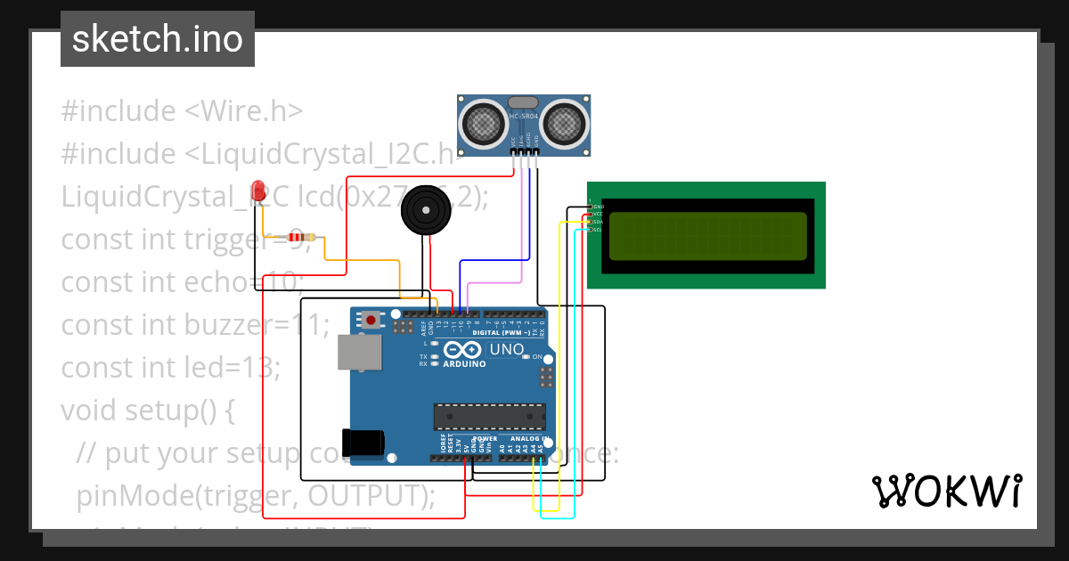 LCD US B I2C - Wokwi ESP32, STM32, Arduino Simulator