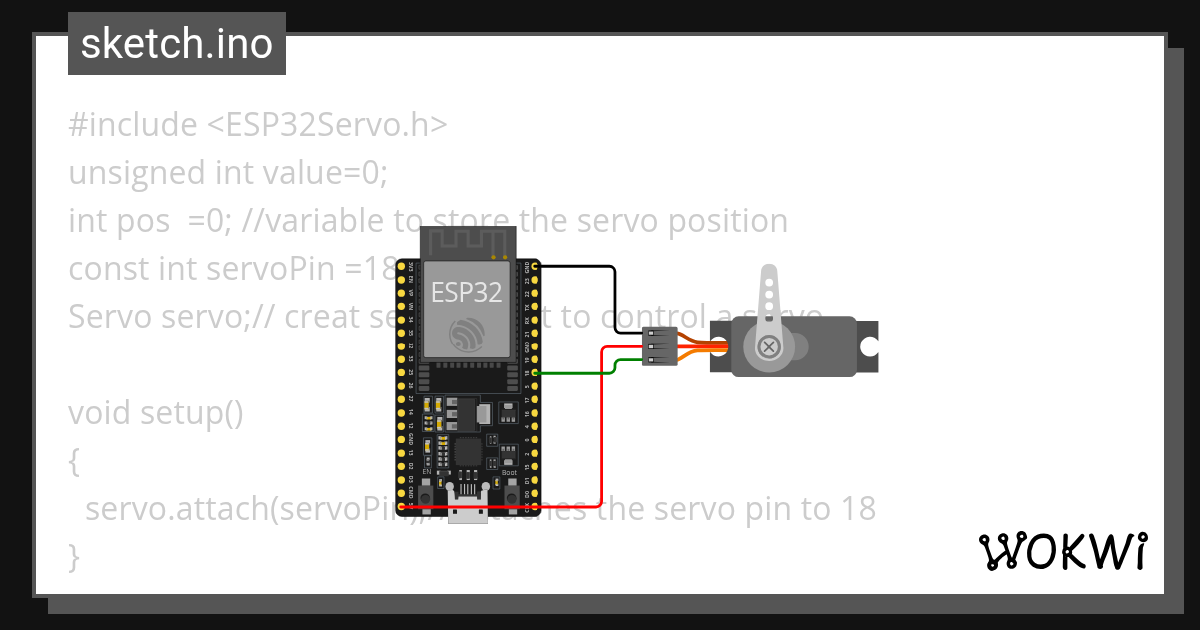 SERVO MOTOR - Wokwi ESP32, STM32, Arduino Simulator
