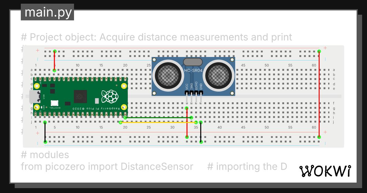 Raspberry Pi Pico Ultrasonic Distance Sensor (picozero) Copy - Wokwi ...