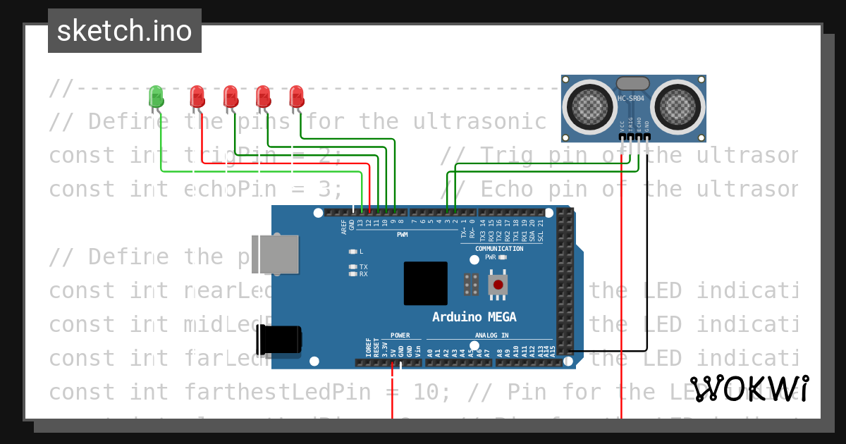 Ultra Sonic Sensor With 5 Leds Copy Wokwi Esp32 Stm32 Arduino Simulator 5629