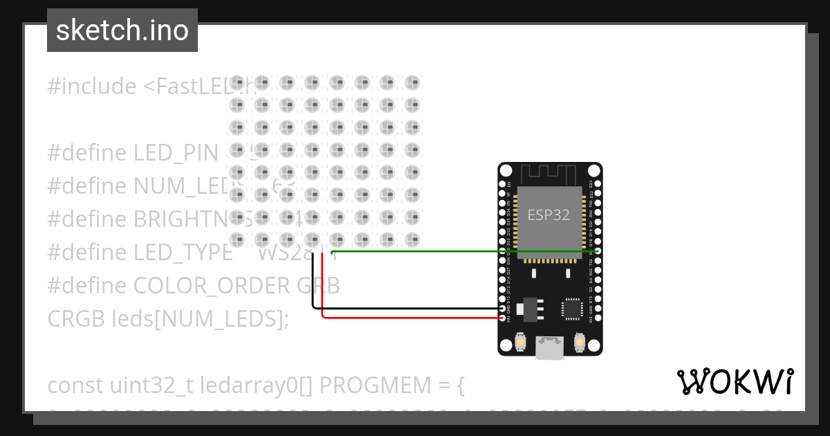 NEO_MATRIX_FASTLED_LED_Matrix_Studio - Wokwi ESP32, STM32, Arduino Simulator