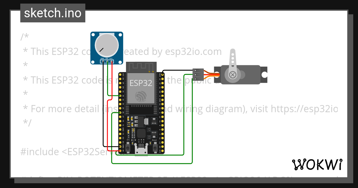 potenciometo motor - Wokwi ESP32, STM32, Arduino Simulator