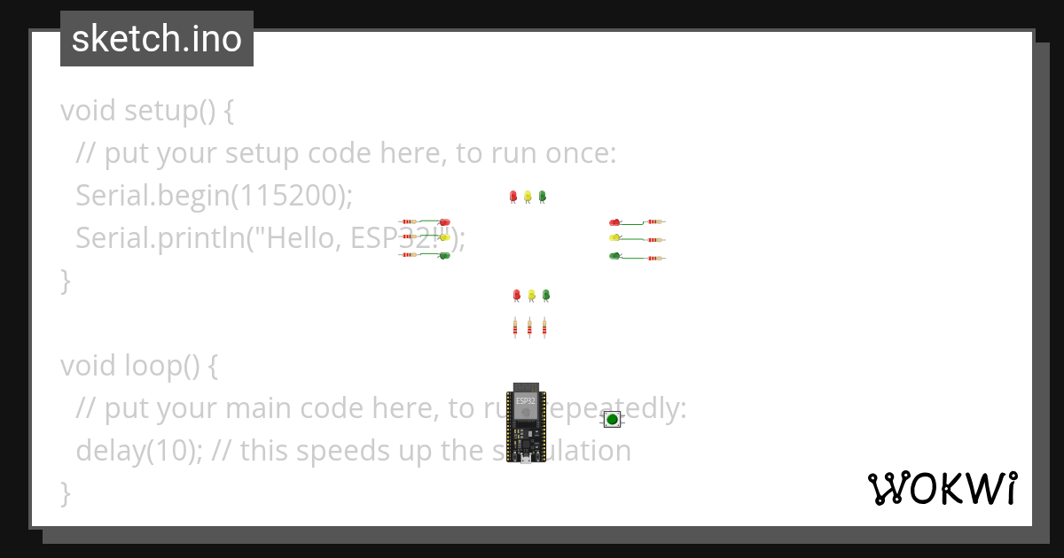 Traffic Light Wokwi Esp32 Stm32 Arduino Simulator 3242