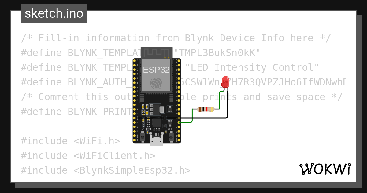 Led Intensity Control Via Cloud Wokwi Esp32 Stm32 Arduino Simulator 7464
