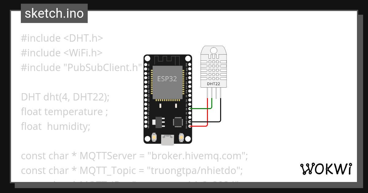 DHT Sensor wih ESP32 Copy - Wokwi ESP32, STM32, Arduino Simulator