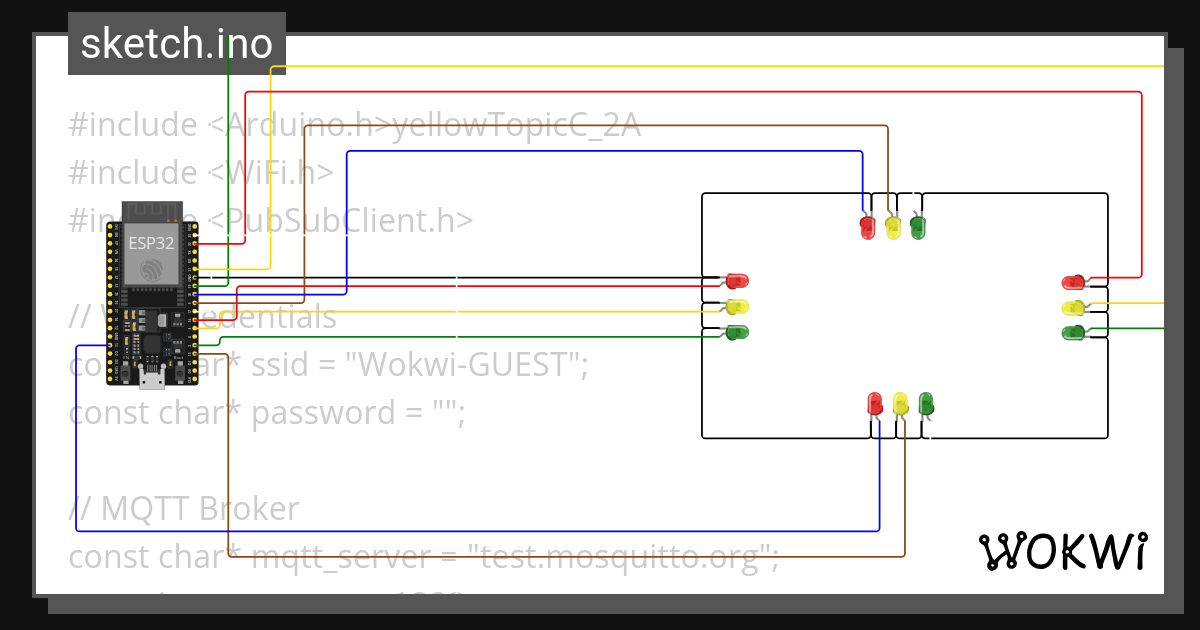 Traffic Light MQTT Copy - Wokwi ESP32, STM32, Arduino Simulator