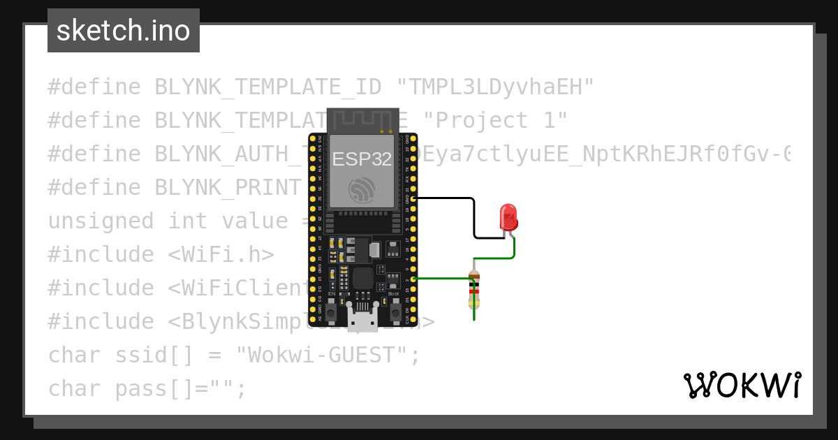 Led Blink With Cloud Wokwi Esp32 Stm32 Arduino Simulator 5762