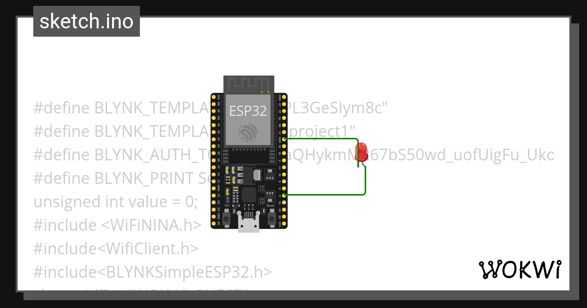 blynk project - Wokwi ESP32, STM32, Arduino Simulator