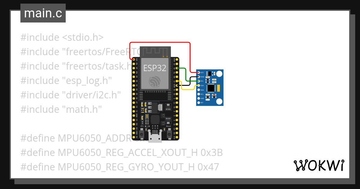 mpu6050 - Wokwi ESP32, STM32, Arduino Simulator