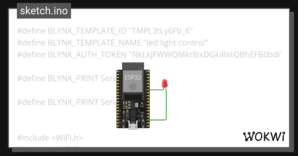 led light control - Wokwi ESP32, STM32, Arduino Simulator