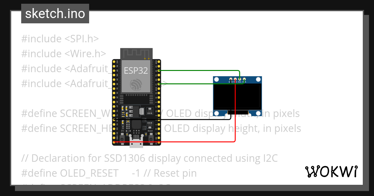 OC Day2 OLED - Wokwi ESP32, STM32, Arduino Simulator