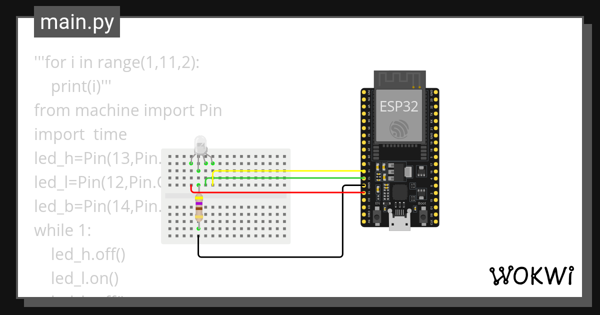 Rgb灯的交通信号灯 Wokwi Esp32 Stm32 Arduino Simulator