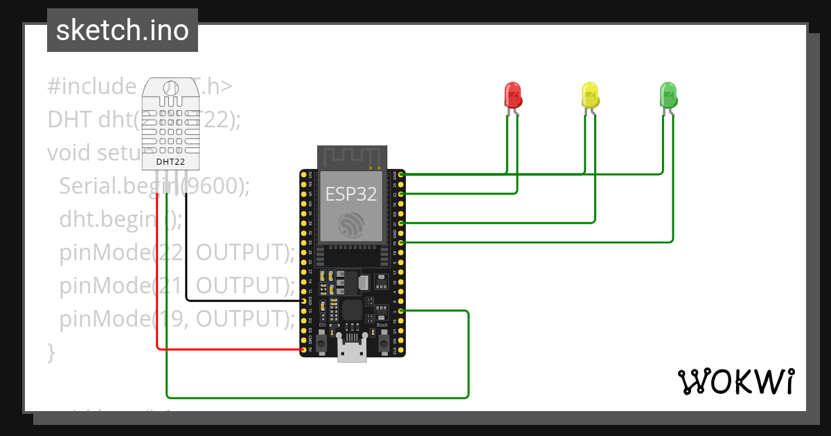 DHT - Wokwi ESP32, STM32, Arduino Simulator