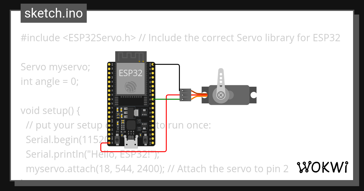 Servo Moter Esp Wokwi Esp32 Stm32 Arduino Simulator 