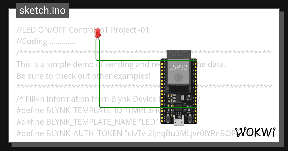 LED1 - Wokwi ESP32, STM32, Arduino Simulator