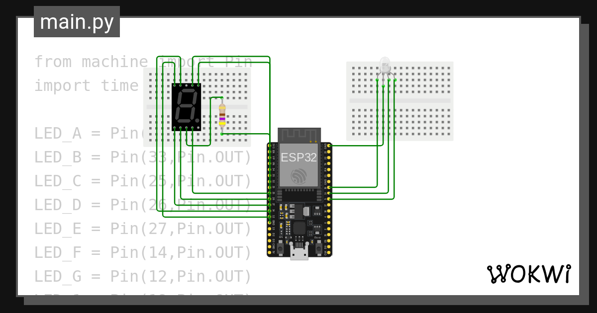 有倒计时的rgb红绿灯 Copy Wokwi Esp32 Stm32 Arduino Simulator