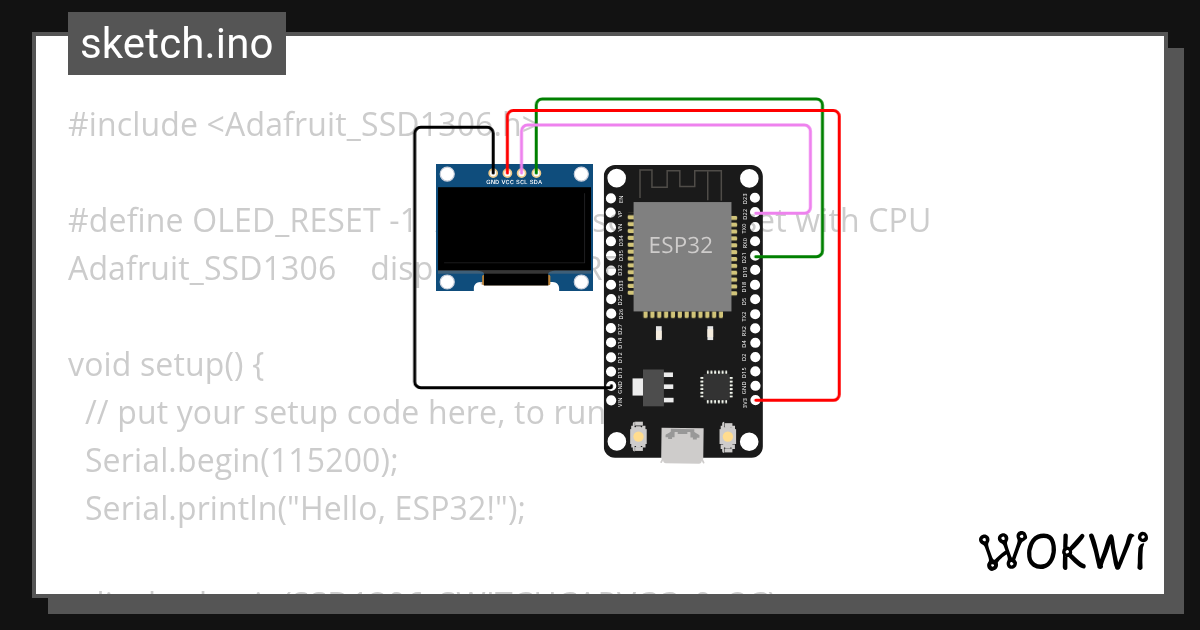 OLED - Wokwi ESP32, STM32, Arduino Simulator