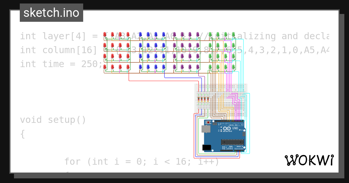 Led 4x4 Wokwi Esp32 Stm32 Arduino Simulator 2246