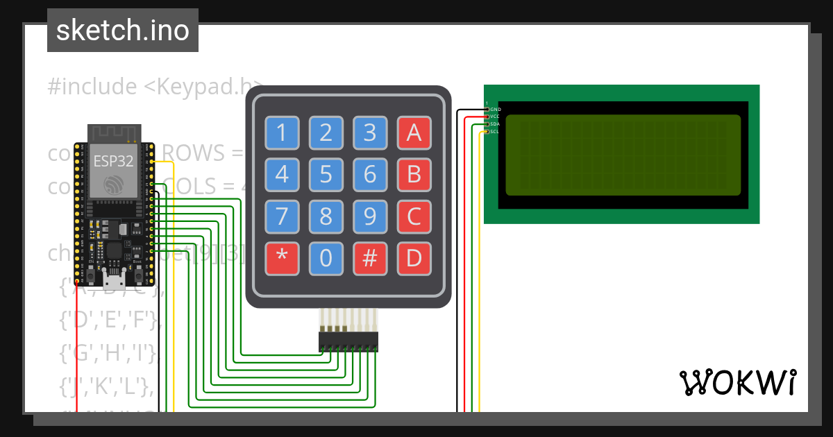 ESP32 KeyPad 3 - Wokwi ESP32, STM32, Arduino Simulator