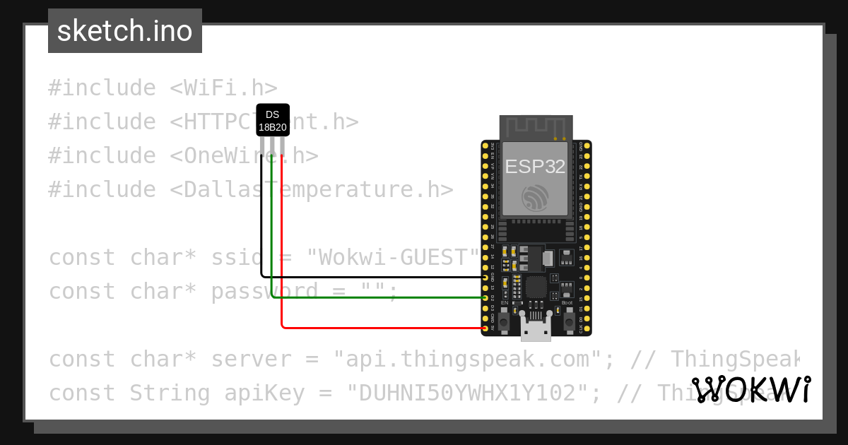 Temperature Sensor Data Wokwi Esp32 Stm32 Arduino Simulator