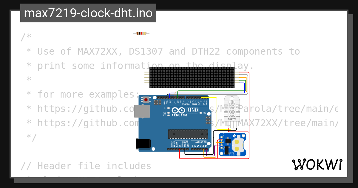 Max7219 Clock O Copy Wokwi Esp32 Stm32 Arduino Simulator