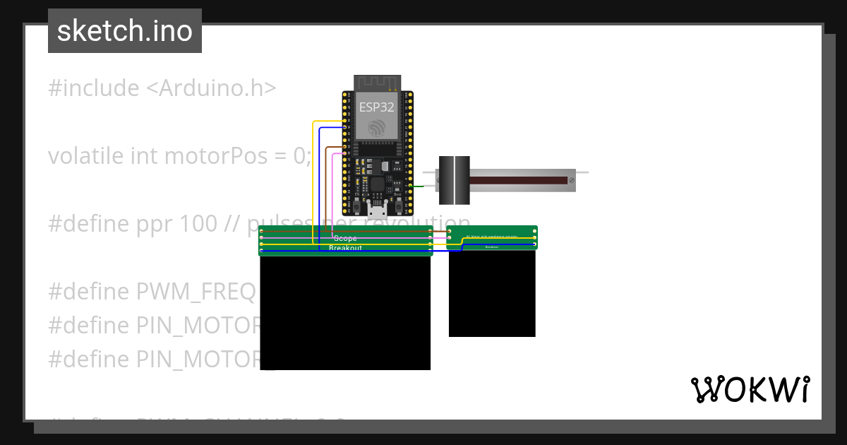 DC motor position control Copy - Wokwi ESP32, STM32, Arduino Simulator
