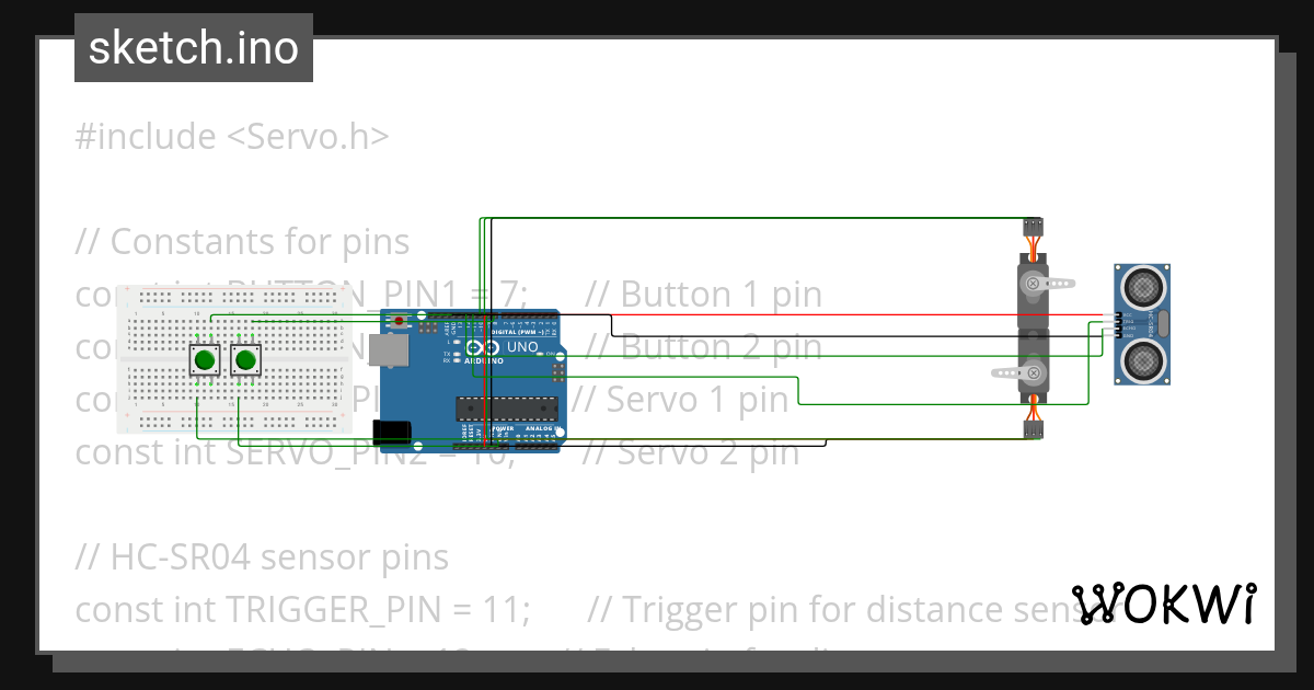 gate for wastetic pod with sensor Copy - Wokwi ESP32, STM32, Arduino Simulator
