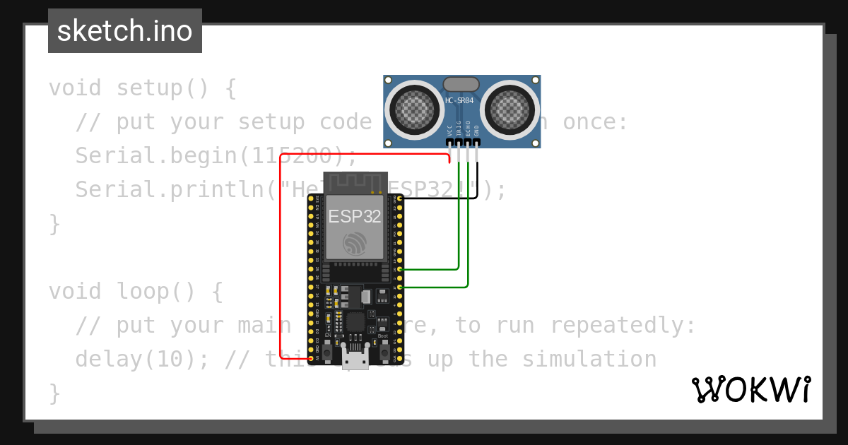 Ultrasonic Cloud Wokwi Esp32 Stm32 Arduino Simulator 6365