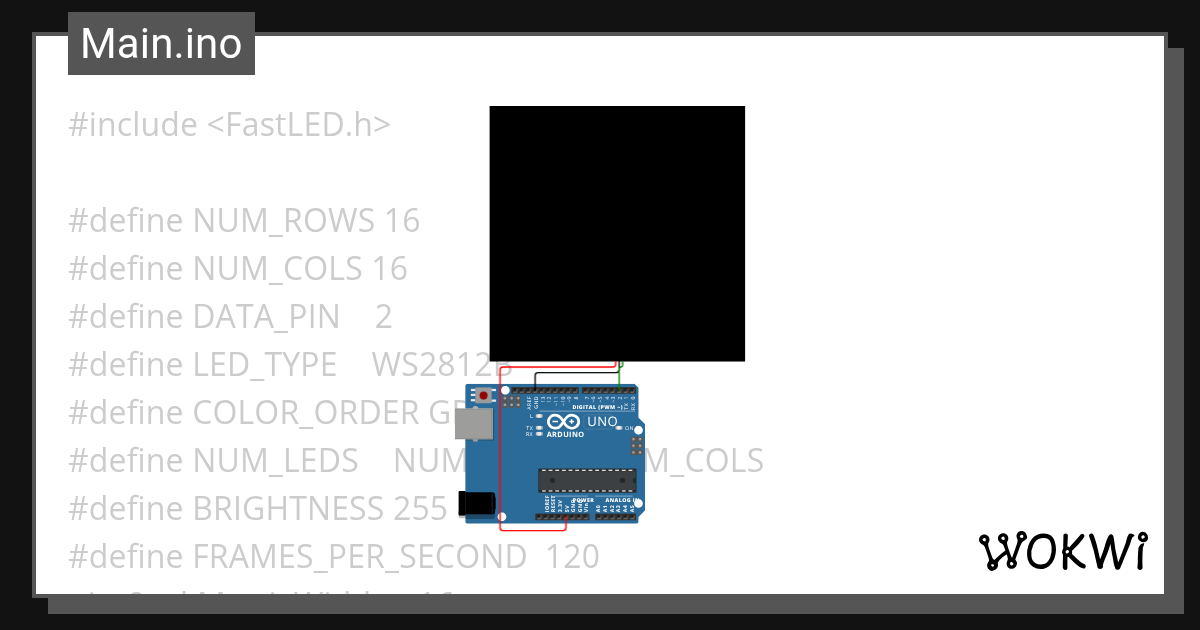 LEDmatrix all effects - Wokwi ESP32, STM32, Arduino Simulator