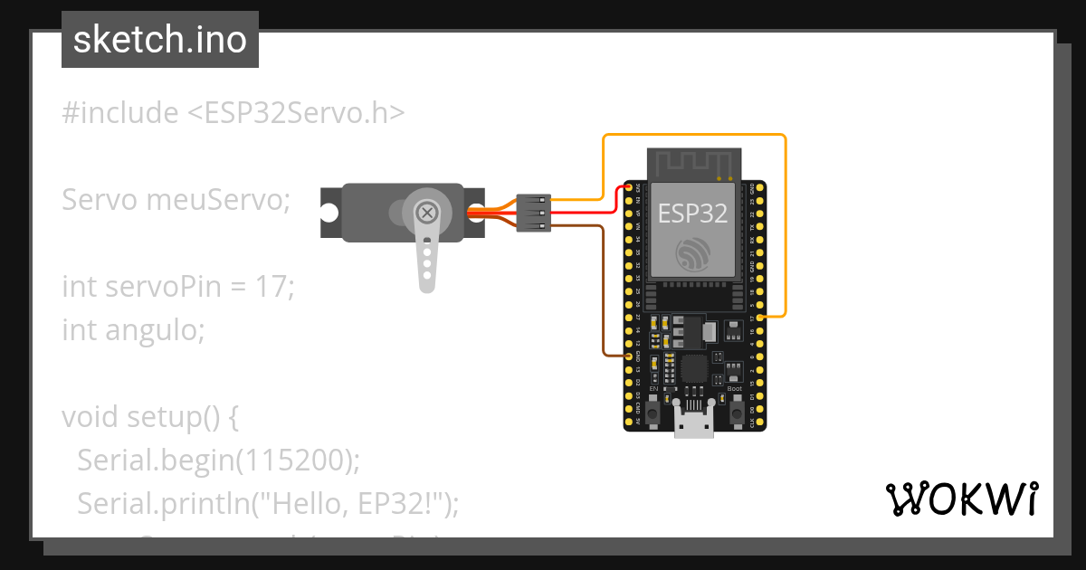 Servomotor Wokwi Esp32 Stm32 Arduino Simulator 