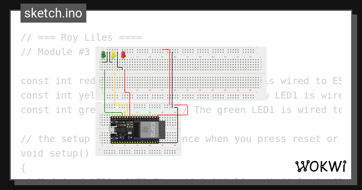 Stop Light Led Wokwi Esp32 Stm32 Arduino Simulator 9758