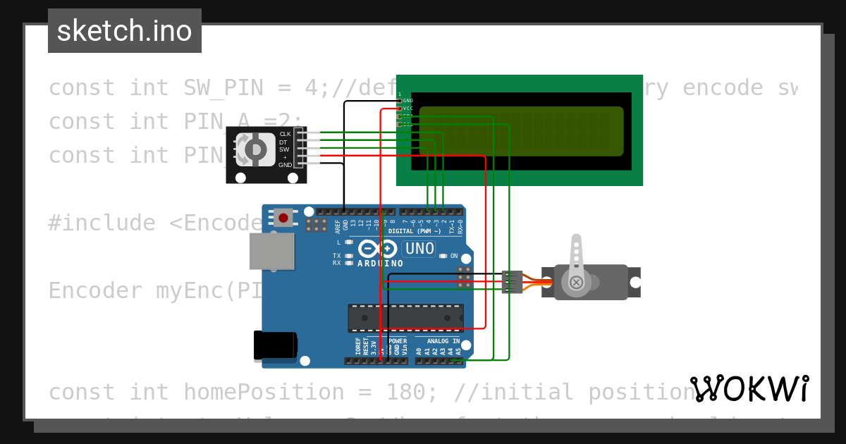 Servo Control With Rotary Encoder Wokwi Esp32 Stm32 Arduino Simulator
