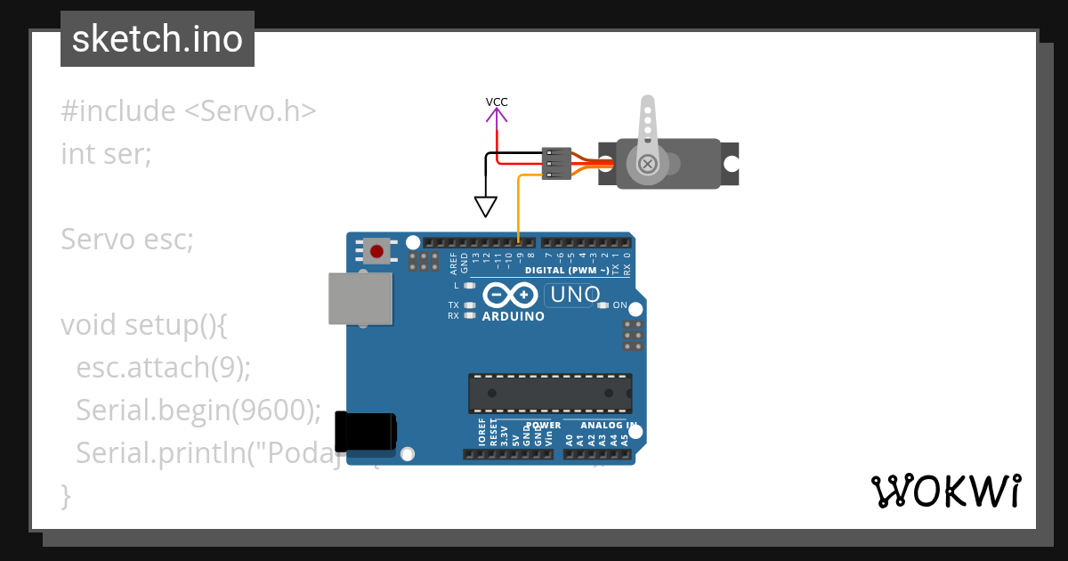Servo + Serial - Wokwi ESP32, STM32, Arduino Simulator